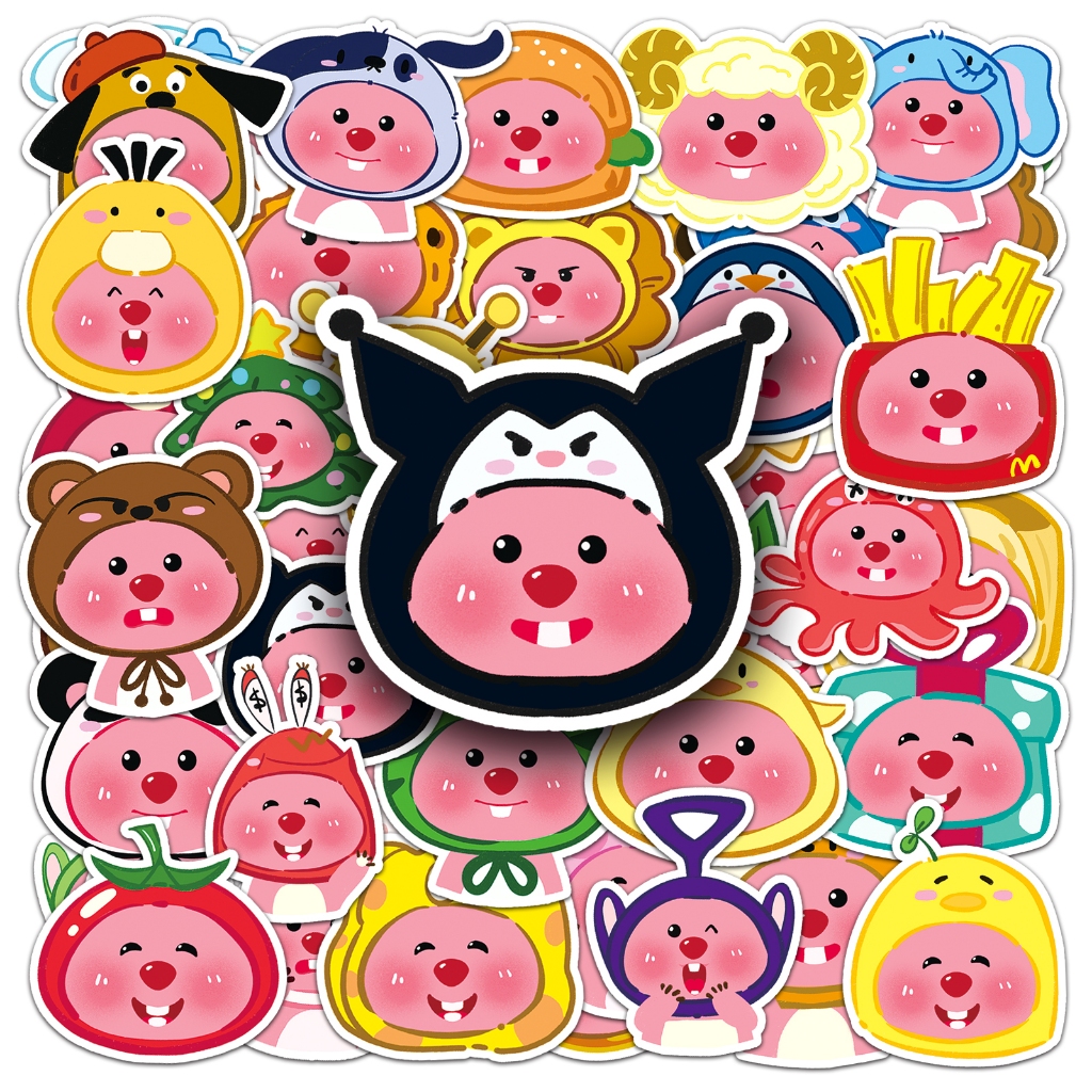 50/10Piece Funny Cute Loopy Head Stickers Fashion Waterproof Sticker ...