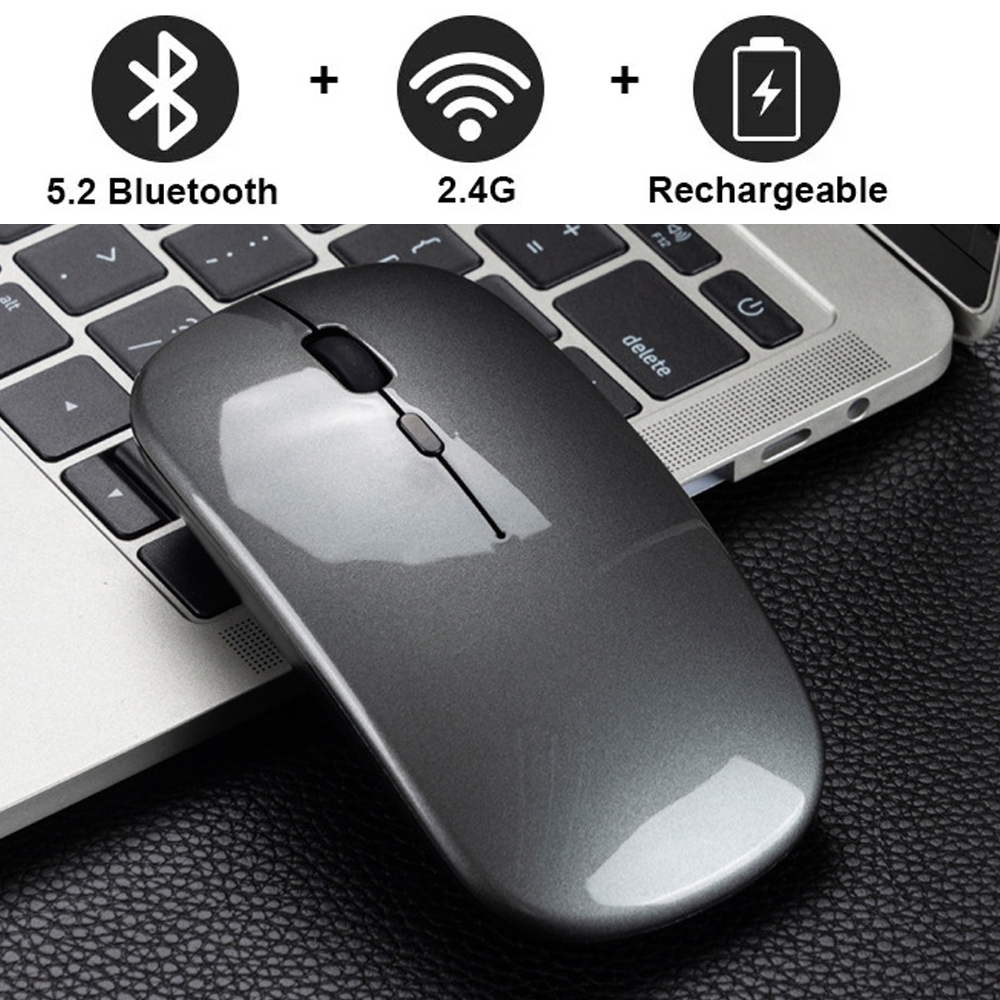 2.4G Wireless Mouse Bluetooth Silent Rechargeable Mouses with Receiver ...