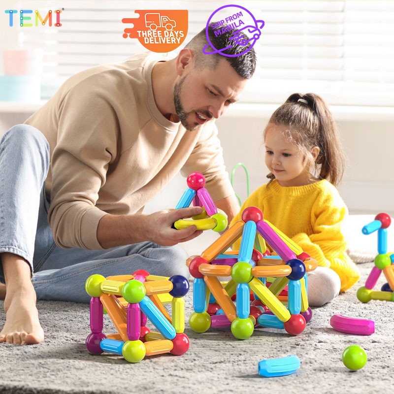 ⭐Shipping from Malaysia⭐ TEMI 17-120PC Kids Magnetic Stick Balls ...