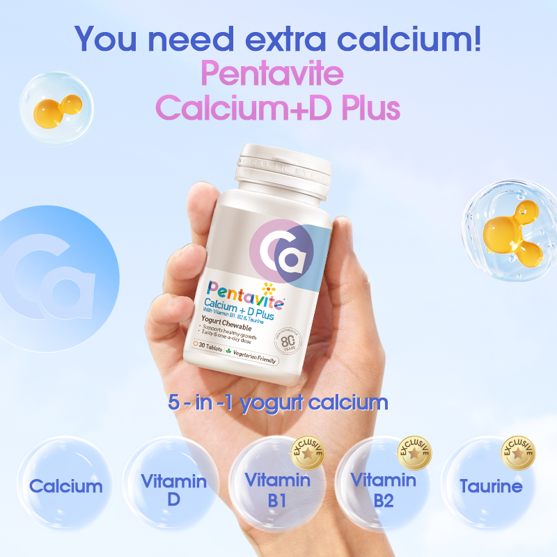 Pentavite Vitamin 3 bottles Set (Bubbly B+Vitamin C+ Calcium+D Plus ...