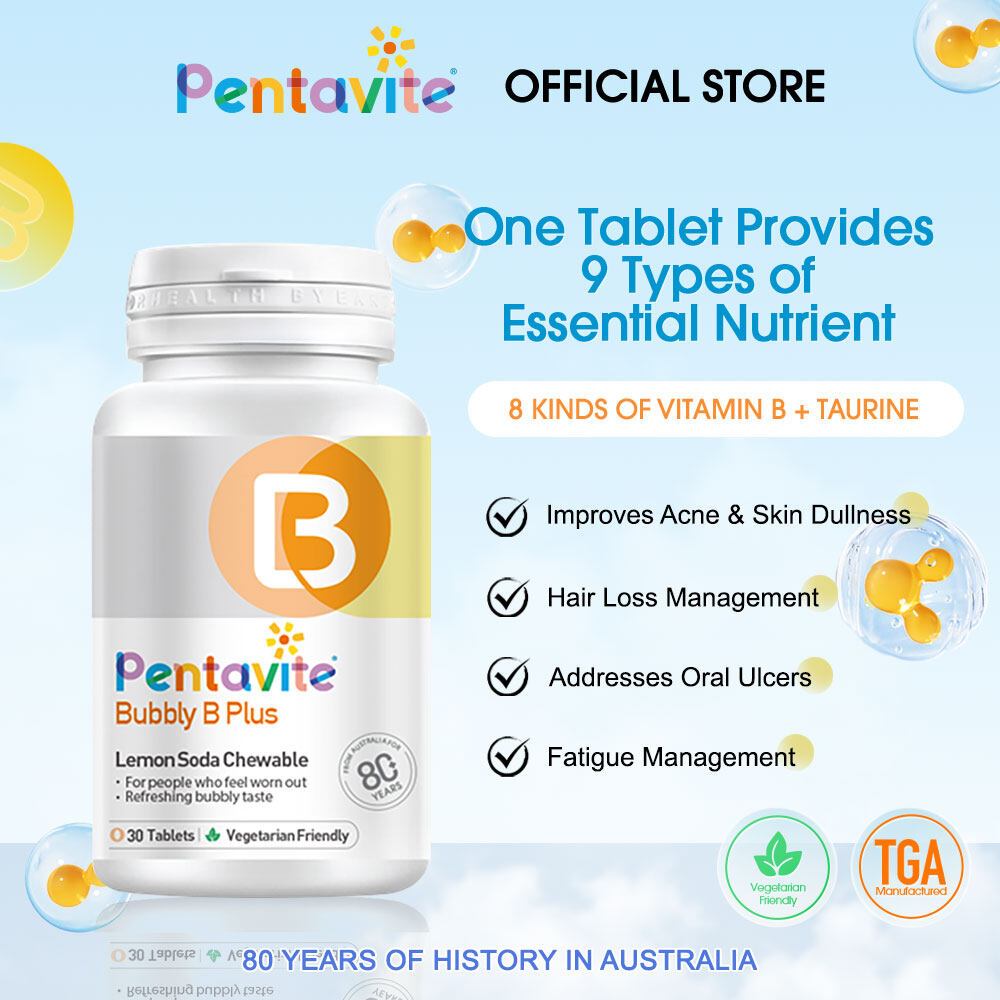 Pentavite Vitamin 3 bottles Set (Bubbly B+Vitamin C+ Calcium+D Plus ...