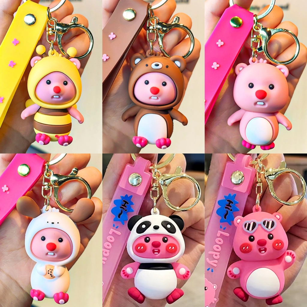 Loopy doll keychain cartoon beaver keychain cute doll exquisite pendant ...