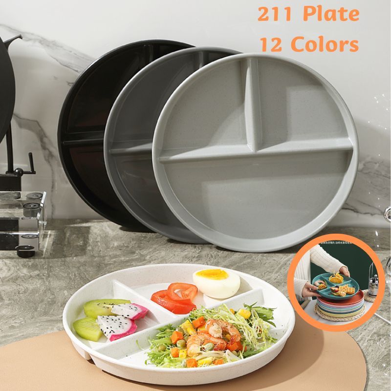 Pinggan Black White Plastik Plate Microwave Safe Plate Breakfast Plates ...
