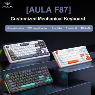 AULA F87 F87pro 87Keys Tri-Mode Mechanical Keyboard RGB Hot-Swap ...