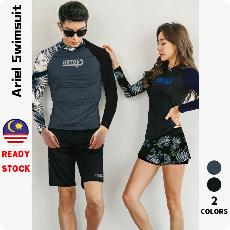 『Ariel』Mens Swimwear men's swimsuit set long sleeve Split swimsuit ...