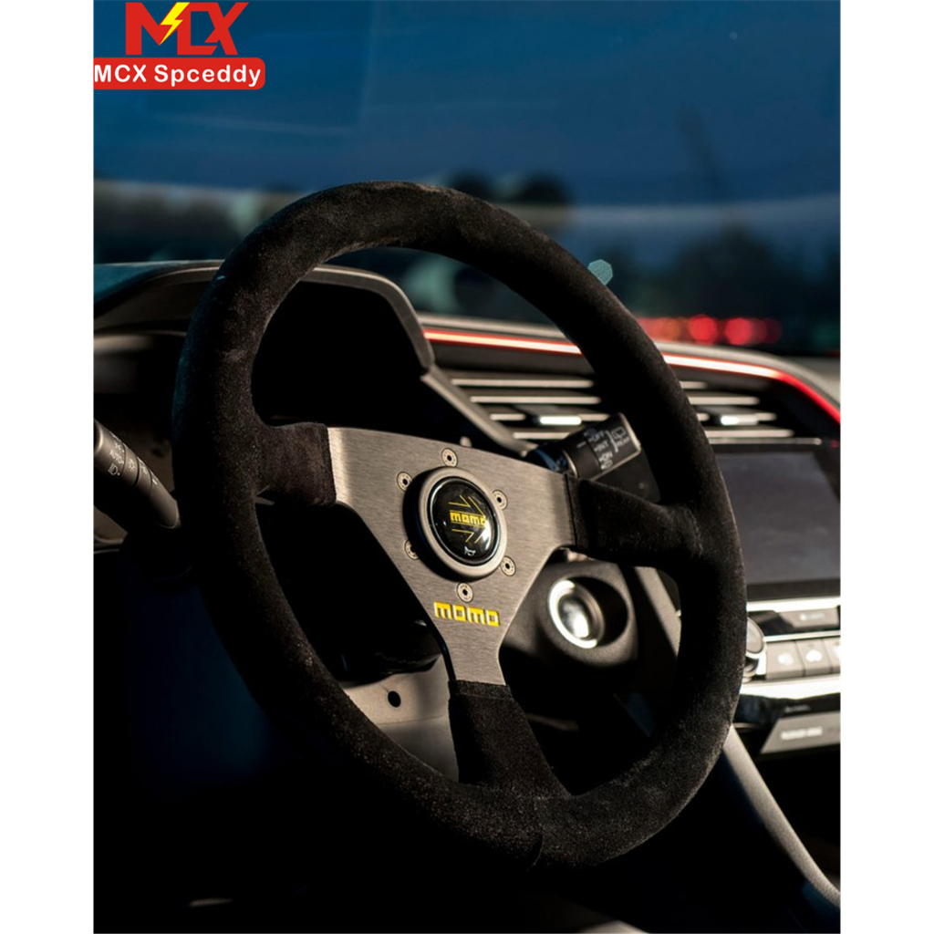 Italy Suede Leather Momo V1 Steering Wheel Car Sport Racing Drift Modified Alcantara Black ...