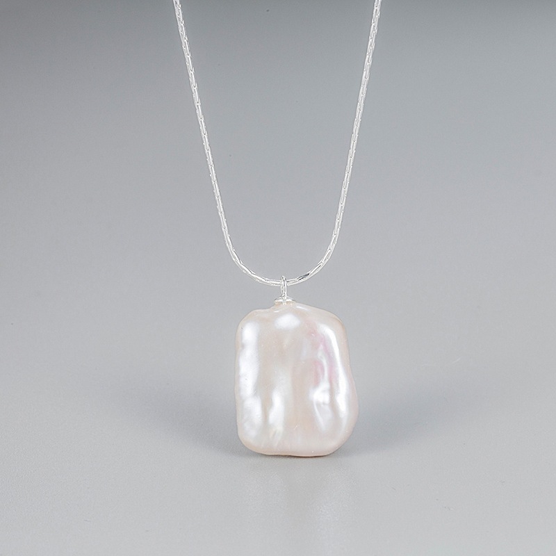 Freshwater Pearl Necklace Women's Square Baroque Shaped Pearls | Shopee ...