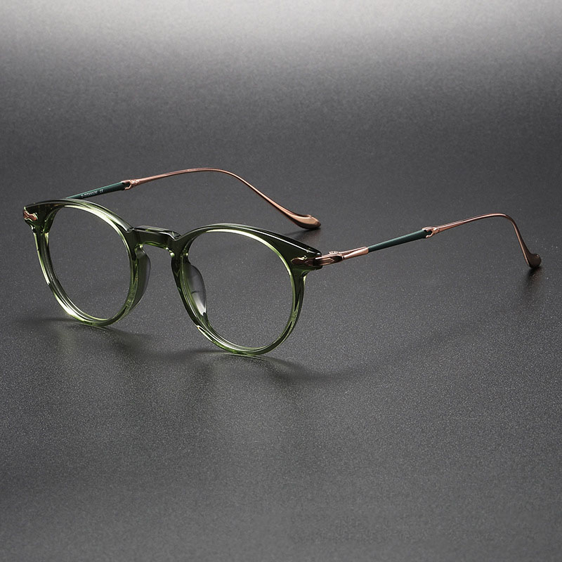 Pure Titanium Handmade Glasses Frame Retro Oval Plate Eyeglass frame ...