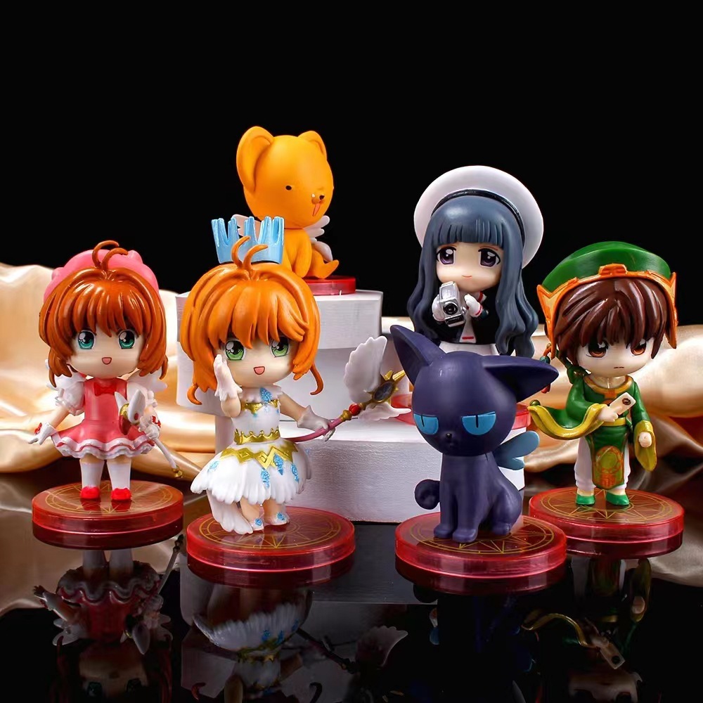 6Pcs/Set 10cm Anime Card Captor Sakura Figure Kinomoto Sakura Cerberus ...