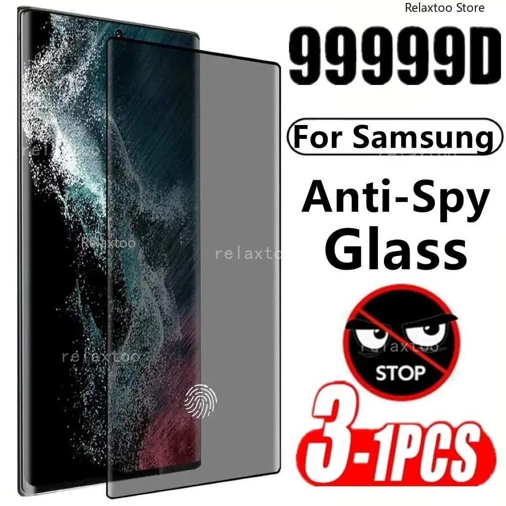 Privacy Tempered glass For Samsung Galaxy S24 S23 S22 S21 Plus Ultra FE ...