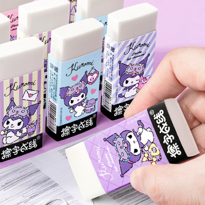 New Cute Kuromi reative erasing words into line eraser Kuromi eraser ...
