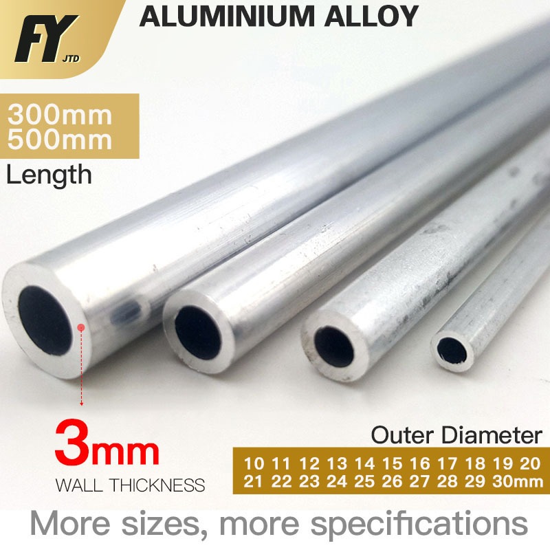 FUYI aluminum tube 3mm wall thickness 300mm 500mm length Straight 10 12 ...