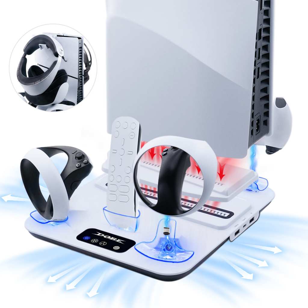 DOBE Multifunctional Cooling Charging Stand for PS5 Pro/PS5 Slim/PS5/PS ...