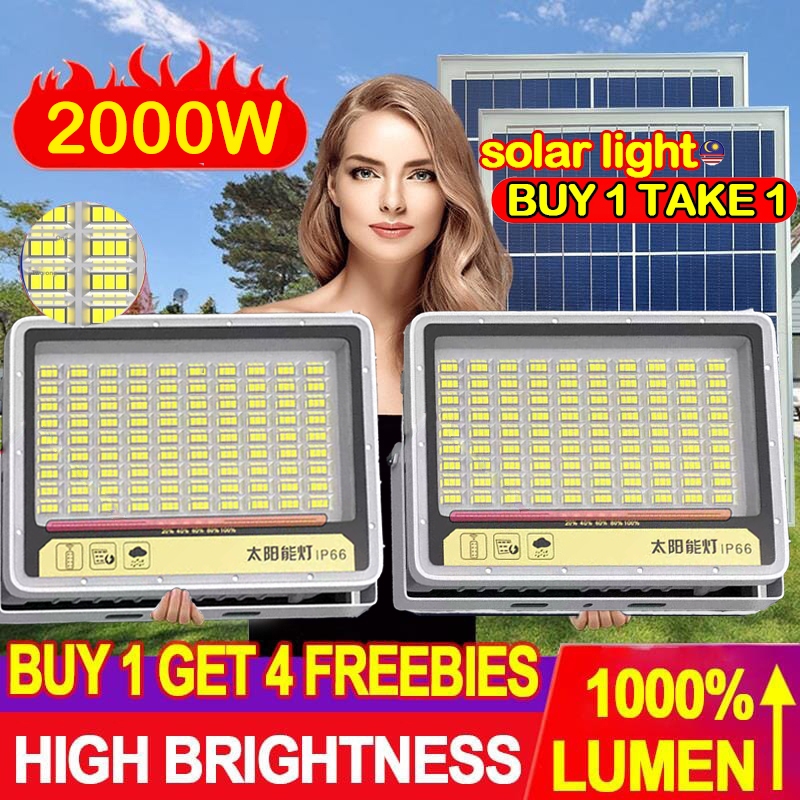 Solar Hight Light 2000W LED IP67 Waterproof Solar Street Garden Flood ...