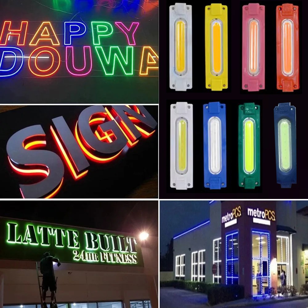 20 pcs DC12V or DC24V COB LED Modules Advertising Luminous Characters ...