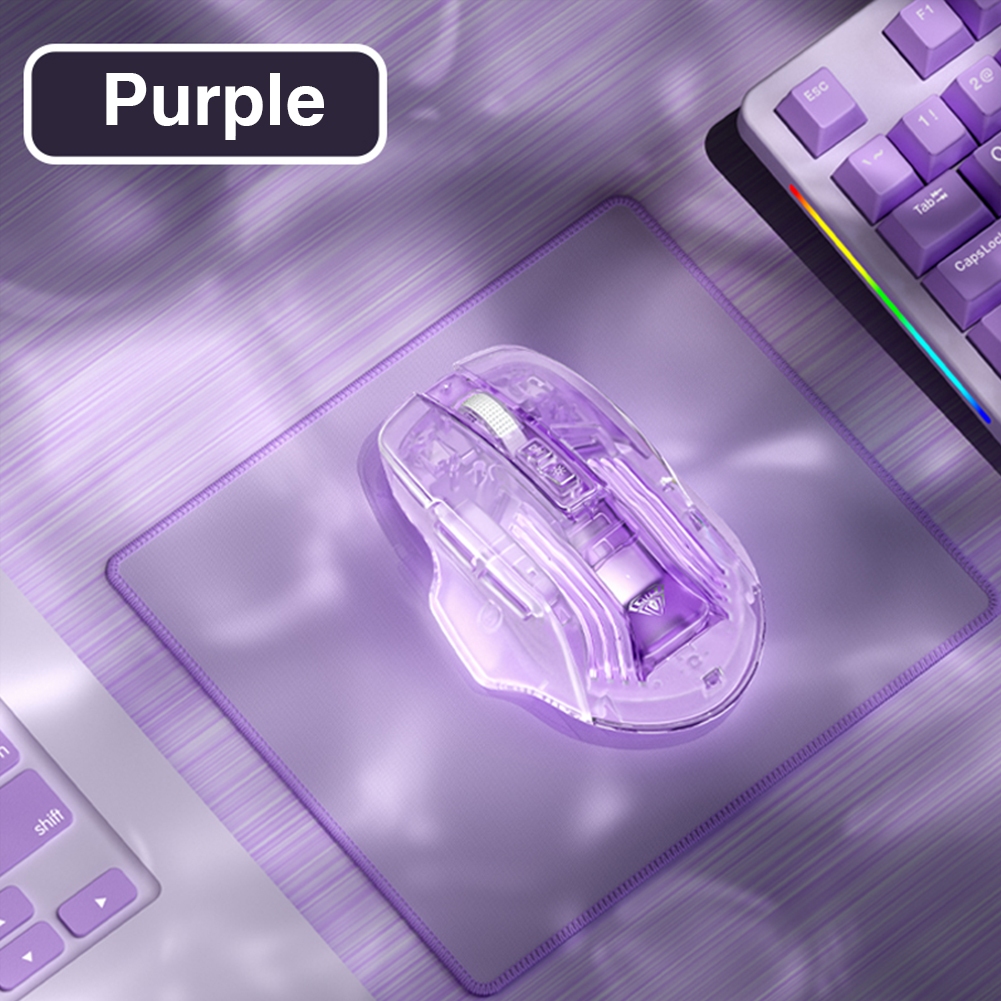 AULA SC518 Wireless Mouse 2.4G Bluetooth Connection RGB Light Effect 6 ...