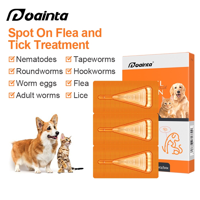 Puainta Pet Anti Tick and Flea Spot-On Dewormer Pet Anti Itching Skin ...