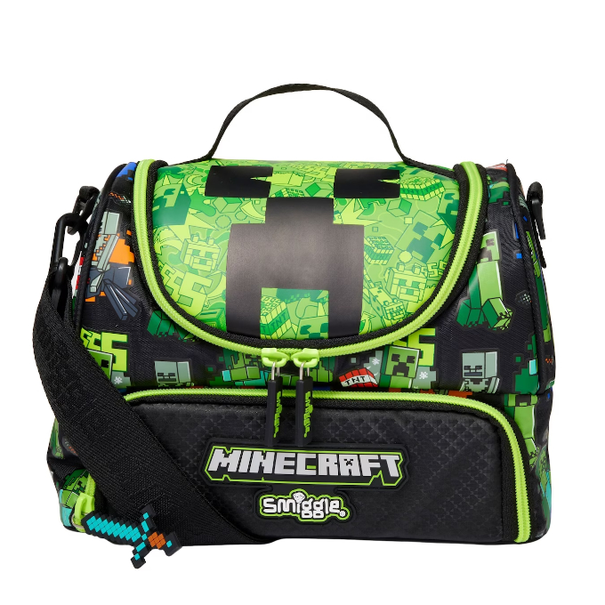 Smiggle Minecraft Double Decker Lunchbox With Strap Thermal insulation ...