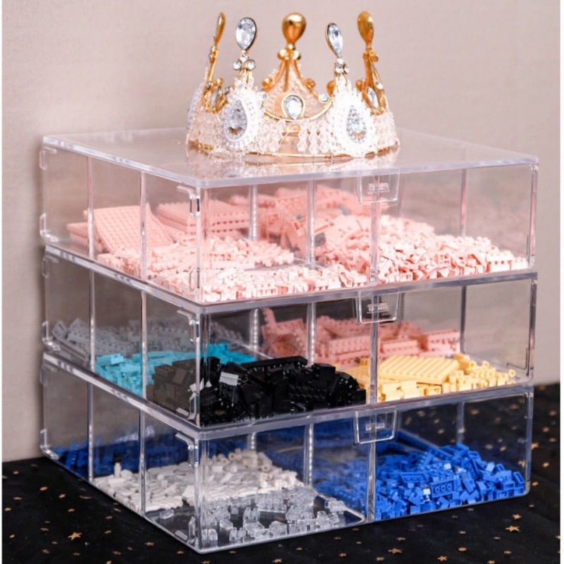 Acrylic Lego Partition Box Building Block Organizer Savings Cabinet ...