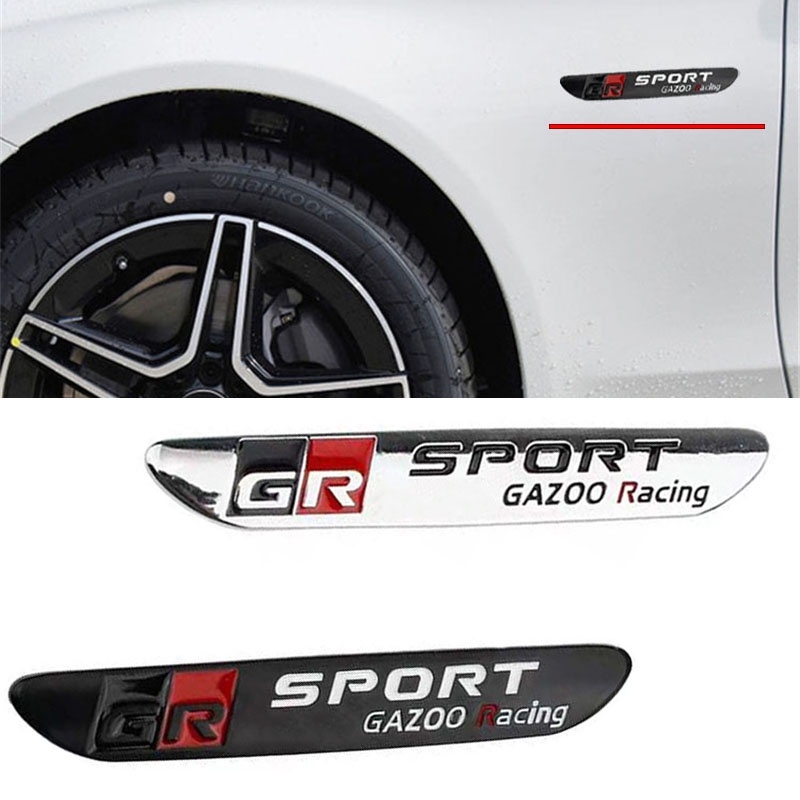 3D Metal Car Sticker GR Gazoo Racing Badge Emblem Decal For Toyota HV ...