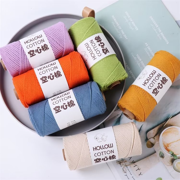 Hollow Milk Cotton Yarn 150g 2mm Pure Cotton Hemp Yarn Cotton | Shopee ...