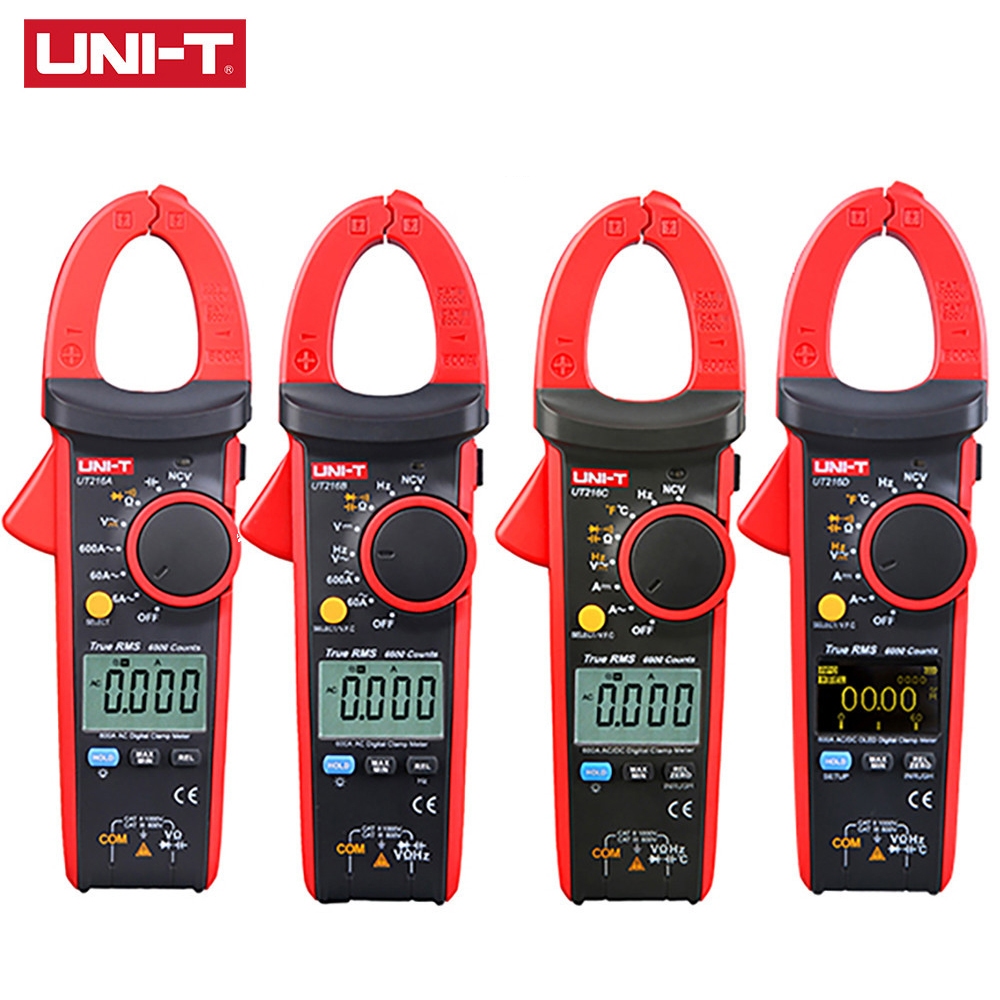 UNI-T UT216A UT216C UT216D Professional Clamp Meter AC DC 600A 1000V ...