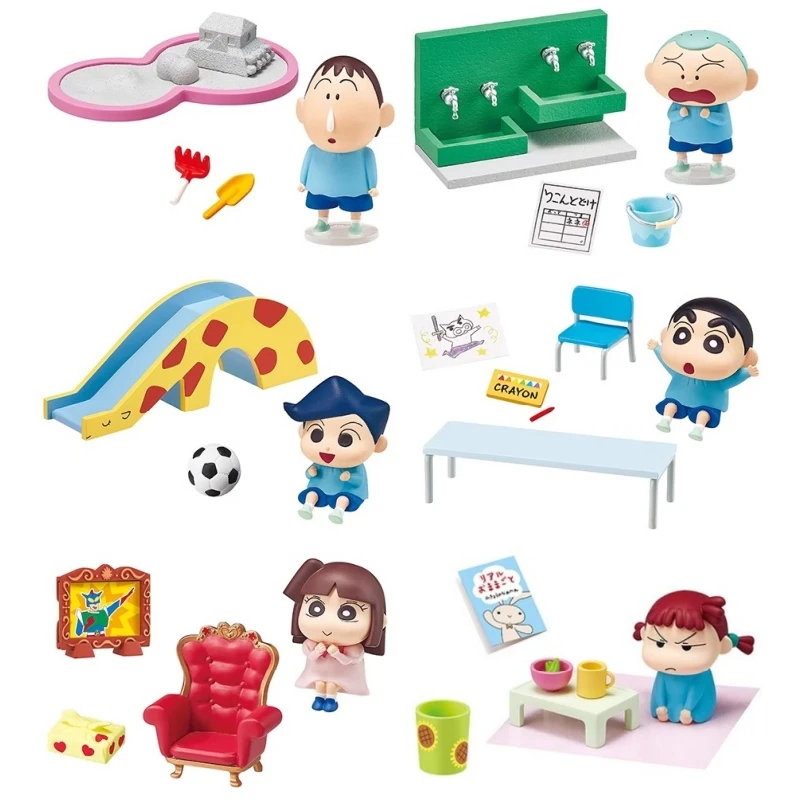 6Pcs/Set Crayon Shin-chan Anime Figure Nohara Shinnosuke Futaba ...