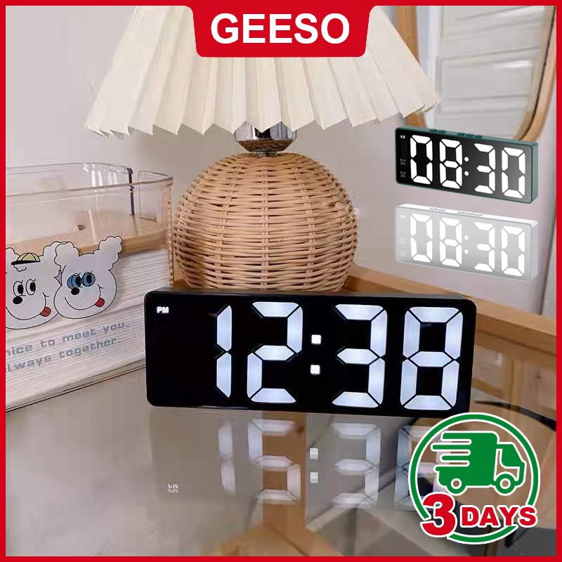 GEESO Japanese Simple LED Digital Clock Sound Control Alarm Clock ...