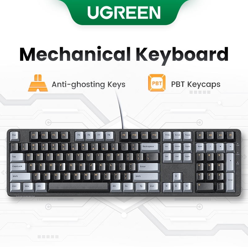 UGREEN Mechanical Keyboard 108 PBT Keycaps Wired Keyboard Red Switch ...