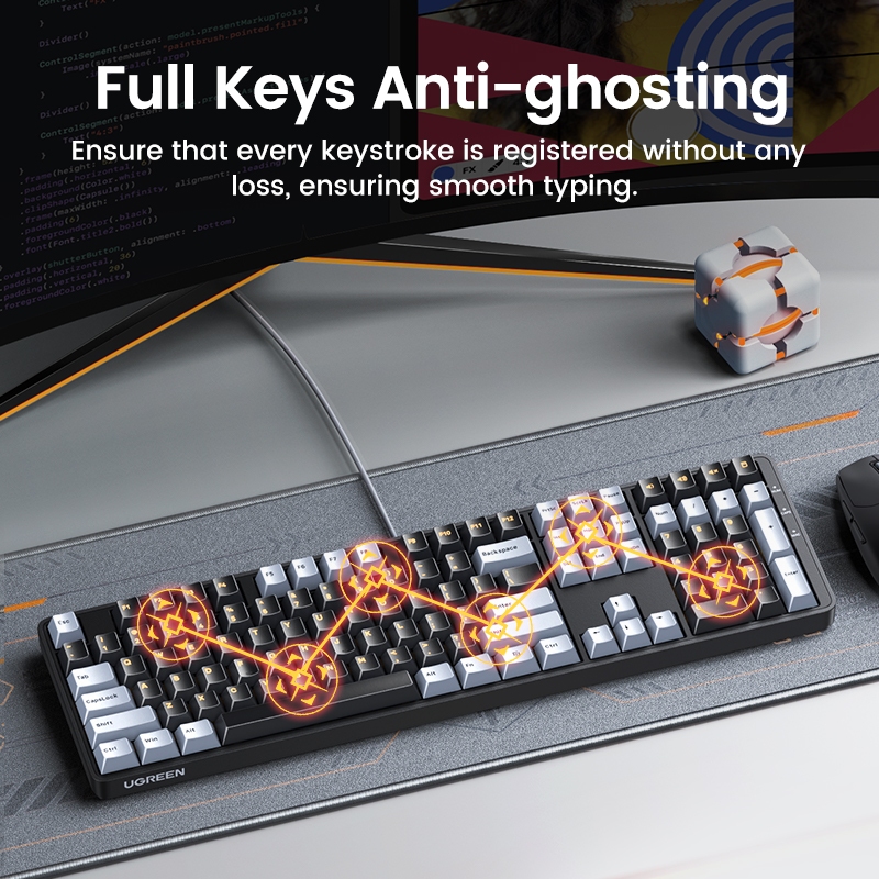 UGREEN Mechanical Keyboard 108 PBT Keycaps Wired Keyboard Red Switch ...