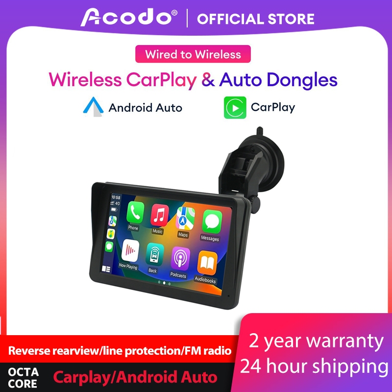 Acodo Carplay Android Auto Car Lorry Truck Radio Stereo bluetooth 12V 24V Player 7inch ...