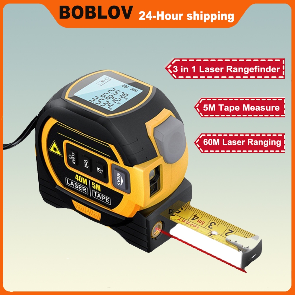 (Shipping from Malaysia)3in1 Laser Distance Meter 5M 60M/40M Measure ...