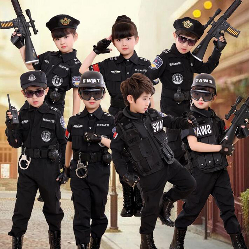 6pcs/set Policeman Costume for kids Army Policeman cosplay Police ...