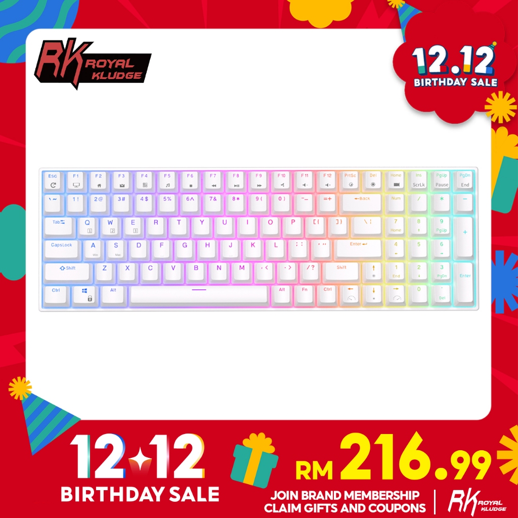 Royal Kludge RK100 RK 860 Bluetooth 2.4G Tri Mode 100Key RGB ...