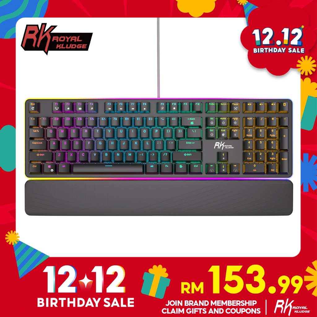 Royal Kludge RK918 Full RGB Backlit Wired Mechanical Keyboad 104Key 100 ...