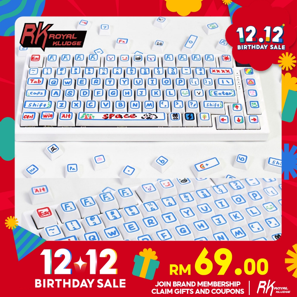 RK Royal Kludge XDA-125 136 Keycap Keyboard All Rk Keyboards | Shopee ...