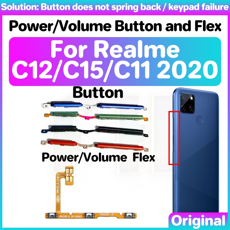 Poower Volume button flex For Realme C11 C12 C15 2020 Switch Power ON OFF Key Mute Volume ...