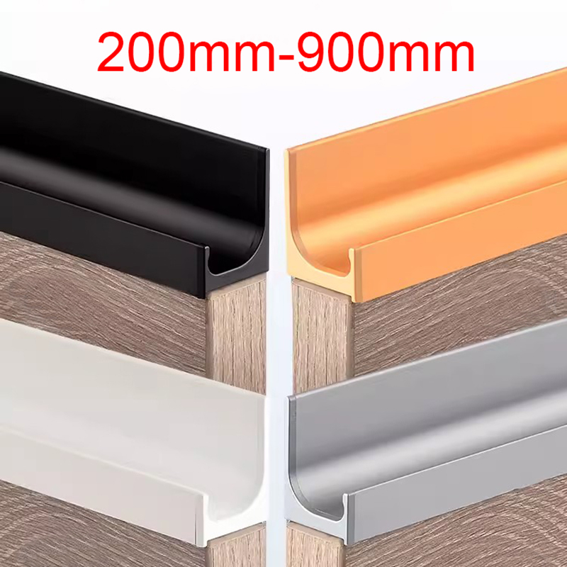 L-type Slot-free Hidden Handles Cabinet Handle Kitchen Cupboard Door ...