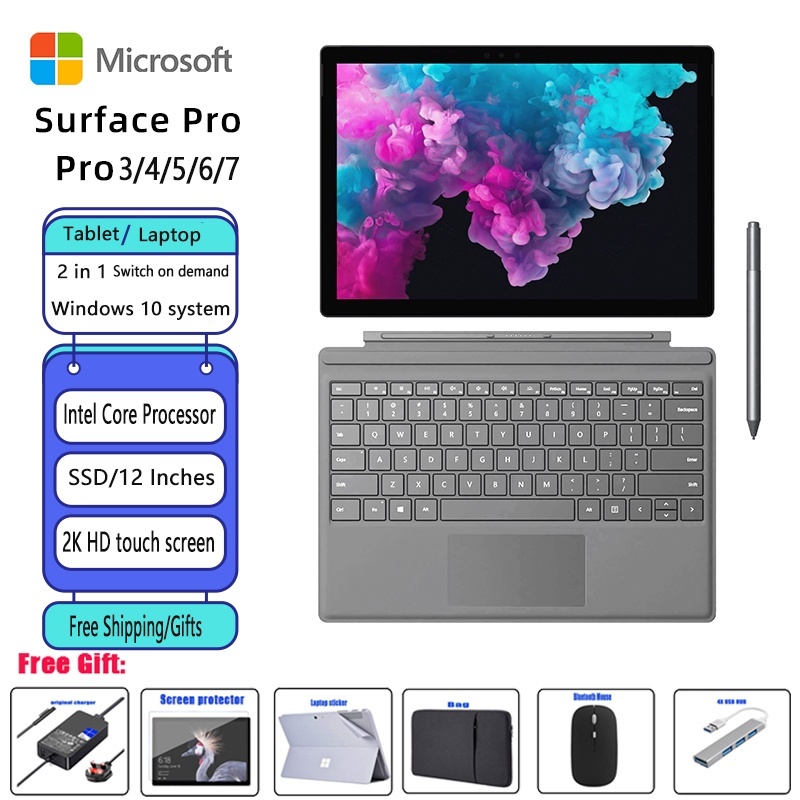 Microsoft Surface Pro6 Pro7Pro7+Pro8 Pro5 Laptop 2 in 1 4G/8G/16GRAM ...