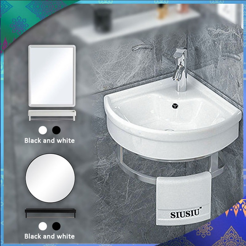 Triangular Basin Cabinet Bathroom Basin Cabinet Ceramic Basin Set with ...
