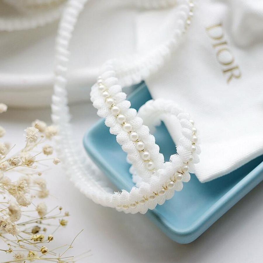 1 Yard Pearl Beaded Lace Trim Fabric Clothes Decoration Wedding Dress ...