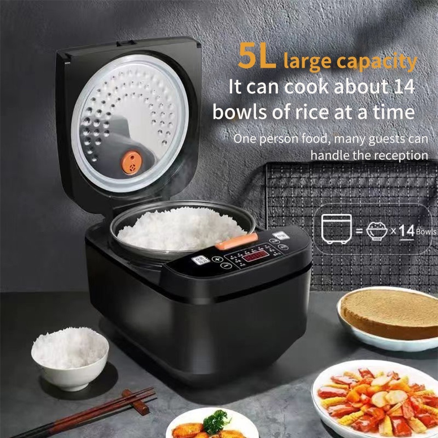 rice cooker 5L Big Rice Cooker Multifunction Smart Screen Periuk Nasi Elektrik Non-Stick Pot ...