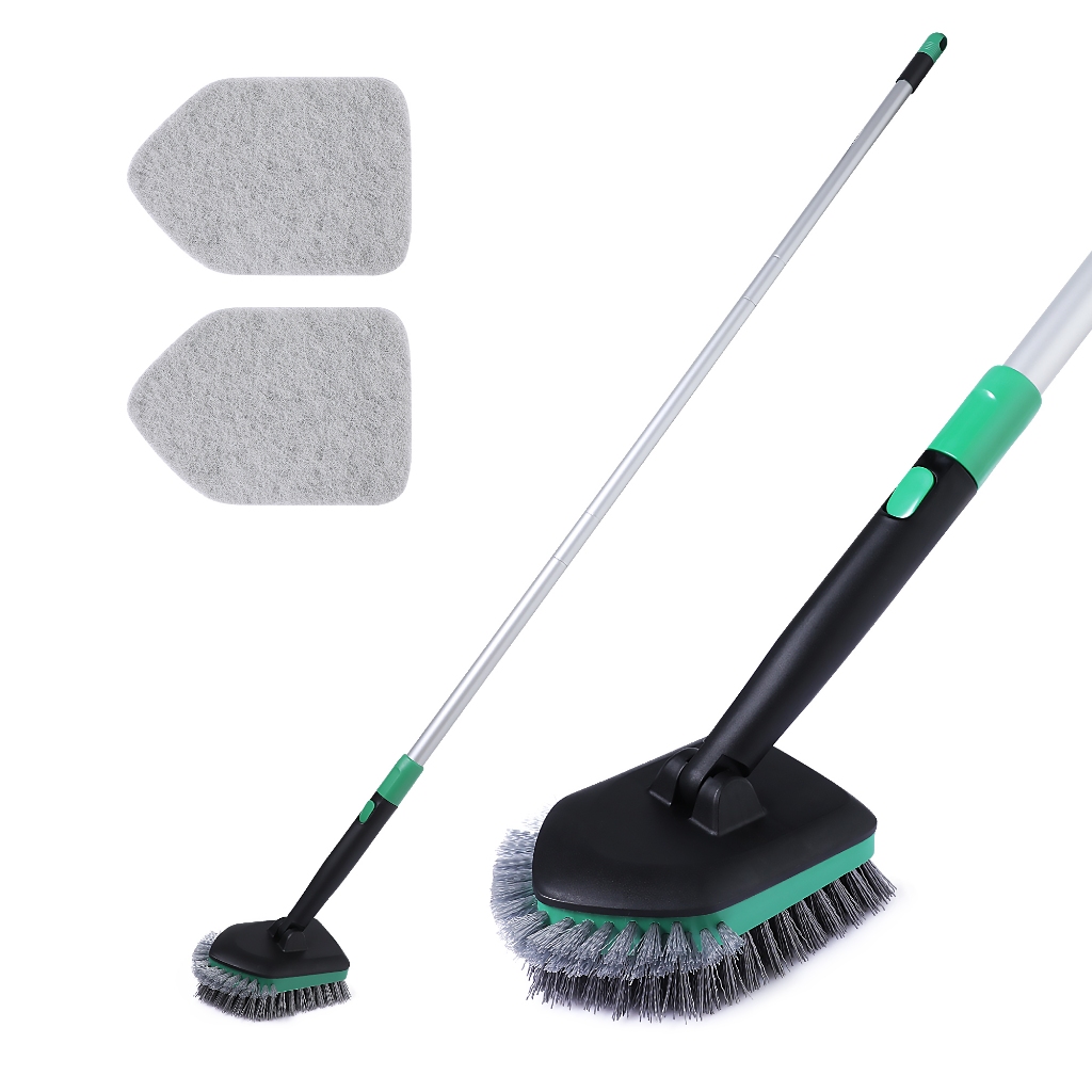 BOOMJOY Tub Tile Scrubber Brush 2 in 1 Cleaning Brush 135cm Adjustable ...