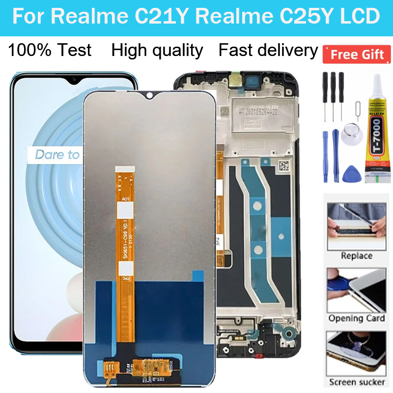 For Realme C21Y LCD /Realme C25Y LCD Original Digital Touch Screen ...