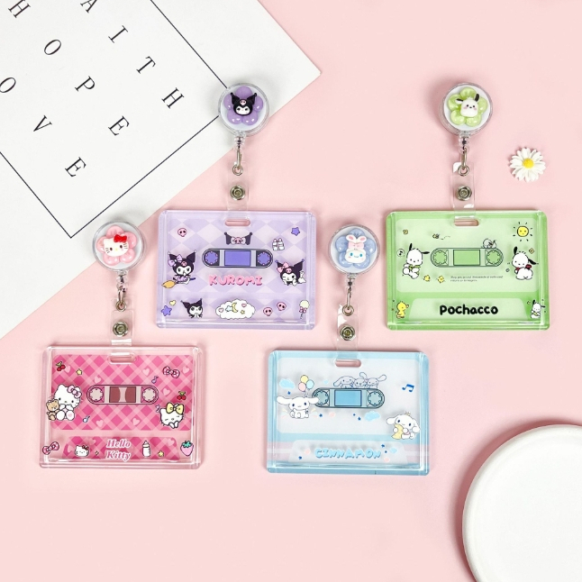 New Cute Sanrio Creative retractable radio shape card sleeve kuromi ...
