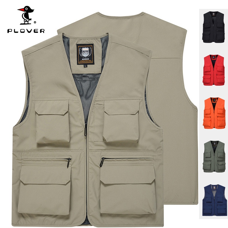 New Year Plover Men's Multi-Pocket Vest Plus Size 5XL Men's Vest ...