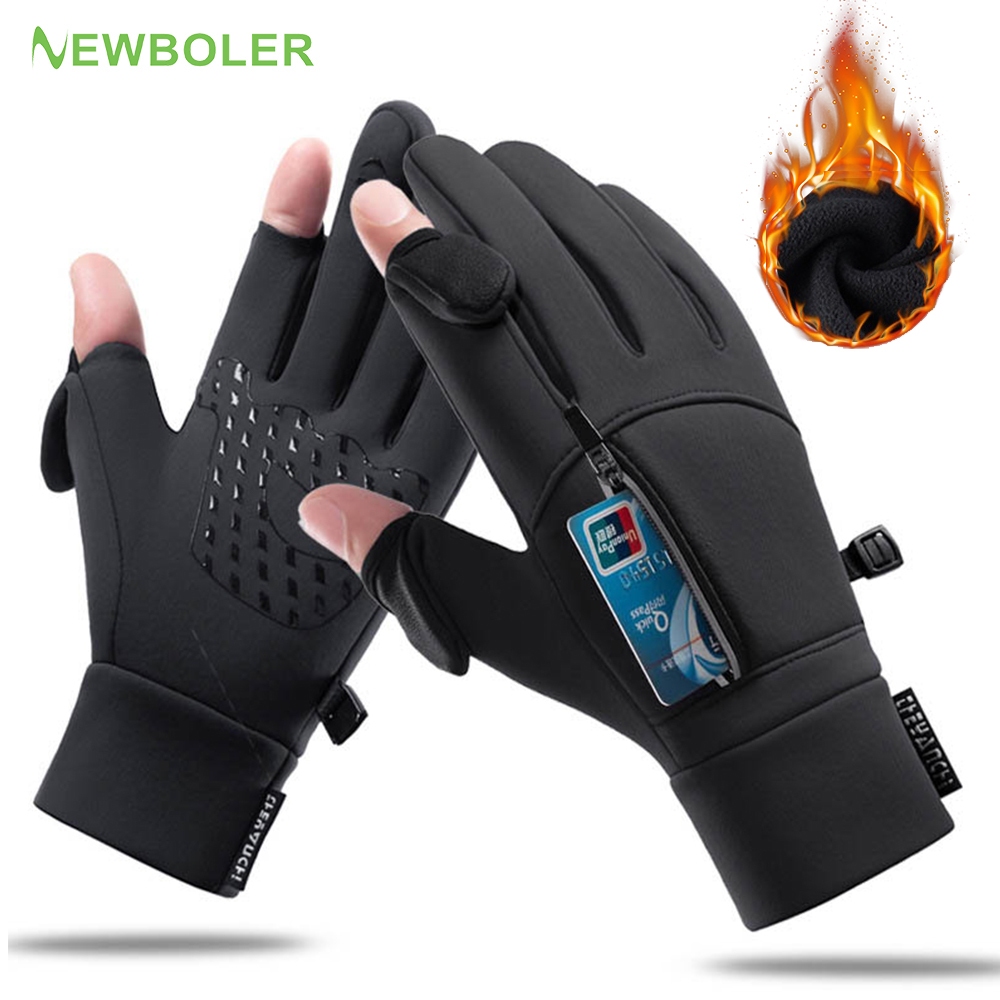 Newboler Winter Gloves Warm Ski Gloves Two Finger Flip Motorcycle ...