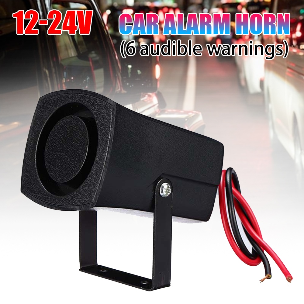 12V/24V Car Policemen Fires Alarm Horn 6 Tones Warning Siren Beeper ...