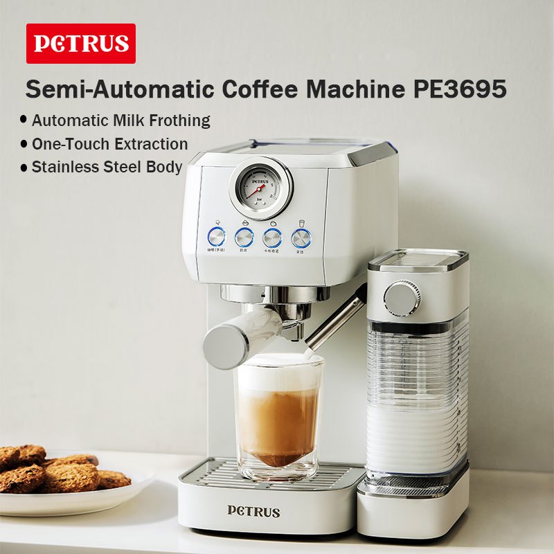 Petrus Semi-Automatic Coffee Machine with Automatic Milk Frothing One ...