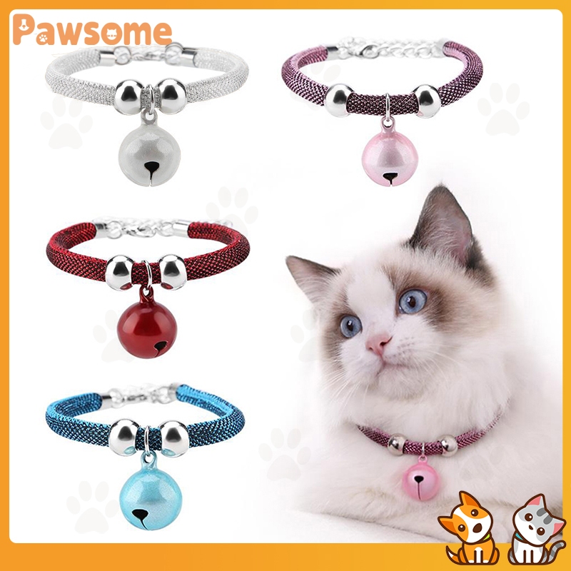 Pawsome Japanese Style Pets Cat Collar Necklace Nylon Kitten Cat Bell ...